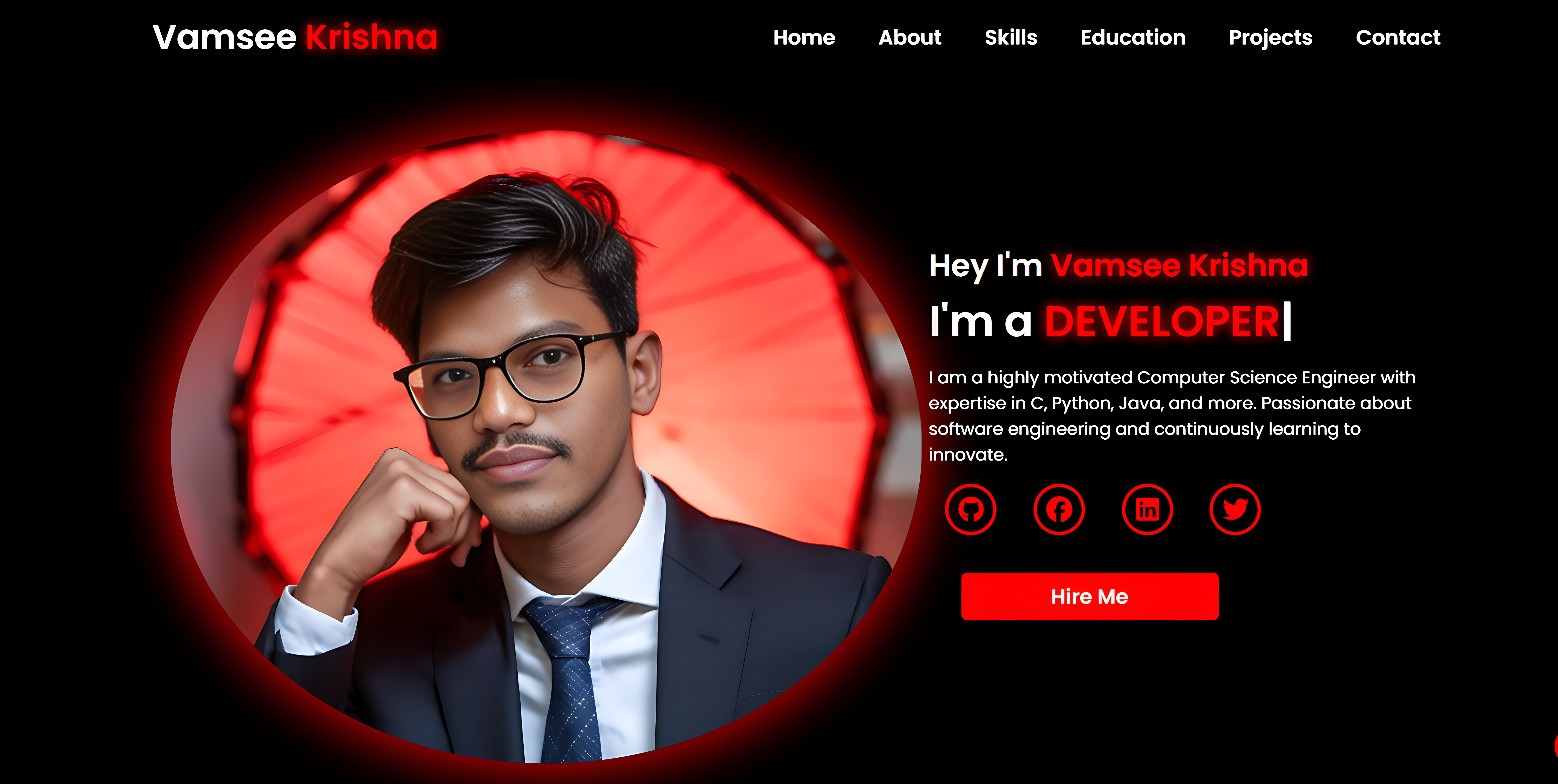 Vamsee Krishna - Full Stack Developer Portfolio